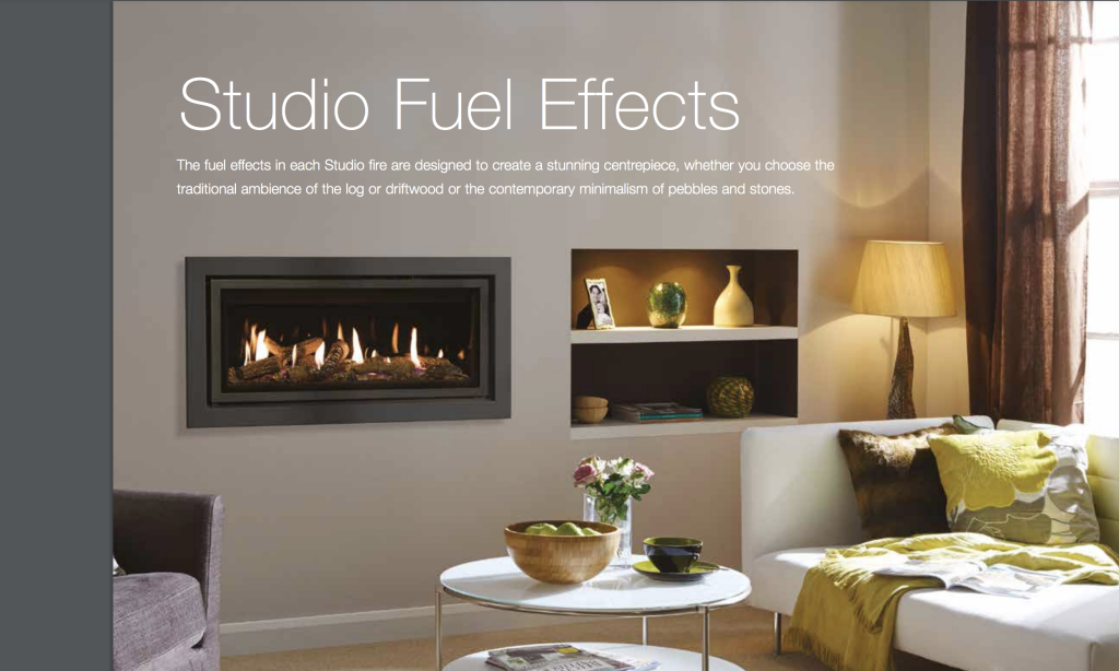 Gazco studio 2. Profile trim & Black glass lining - The Fireplace Studio Brighouse